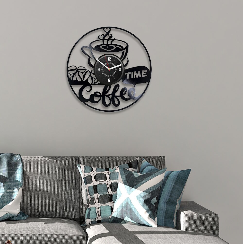 Coffee Time Vinyl Record Round Clock Coffee Lover Gift Idea Original ...