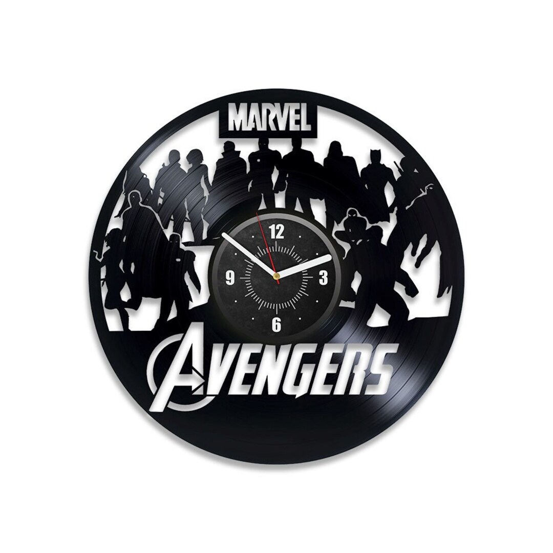 Avengers Super Heroes Vinyl Record Clock Marvels Decor Modern Living ...