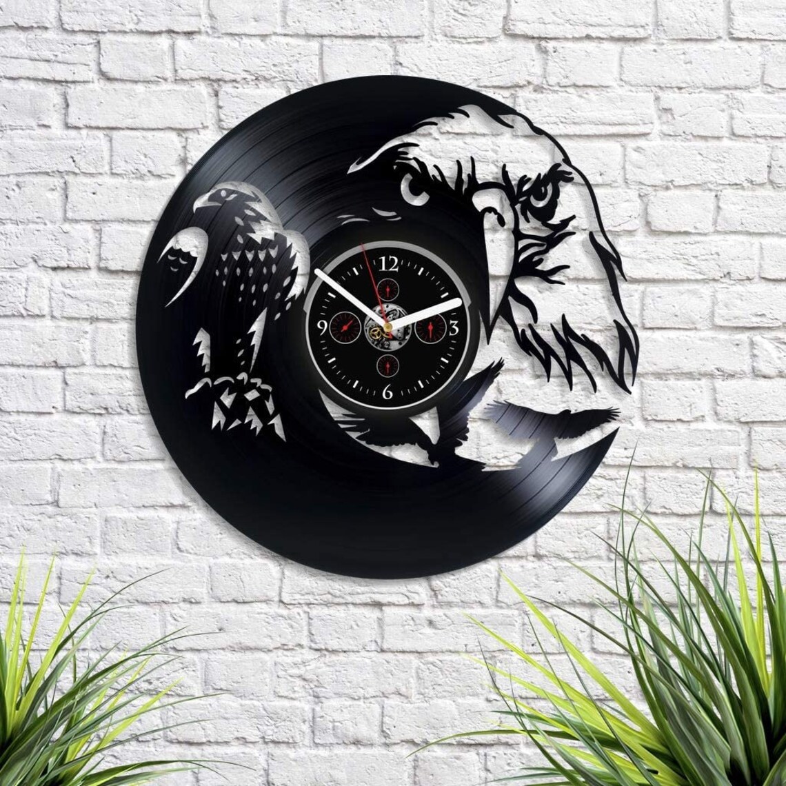 Eagle Vinyl Record Wall Clock Unusual Bedroom Wall Decor Anniversary ...