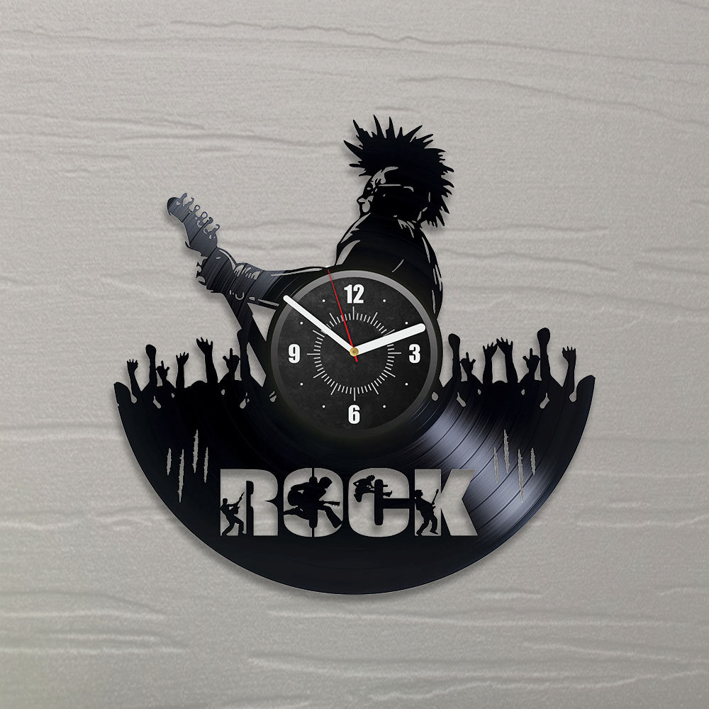 Punk Rock Vinyl Record Laser Cut Wall Clock Punk Rock Wall Art Teenager ...