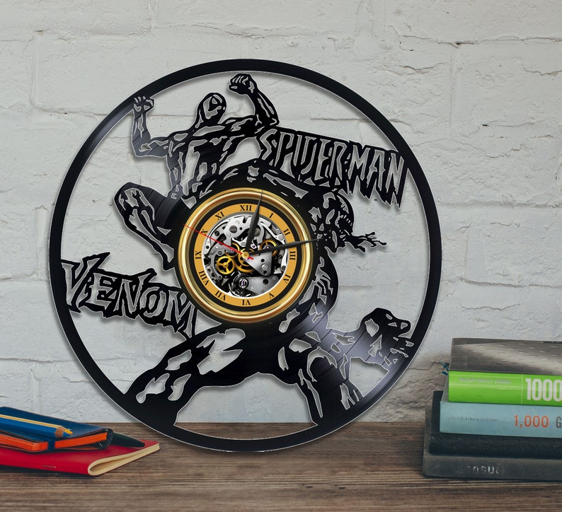 Spider-man Vs Venom Vinyl Record Round Clock Marvels Legends Unique ...