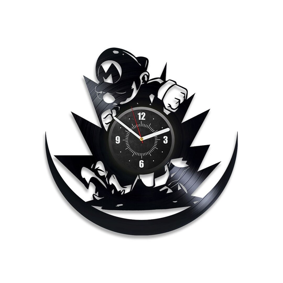 Mario Vinyl Record Large Wall Clock Video Games Wall Decor Super Mario ...