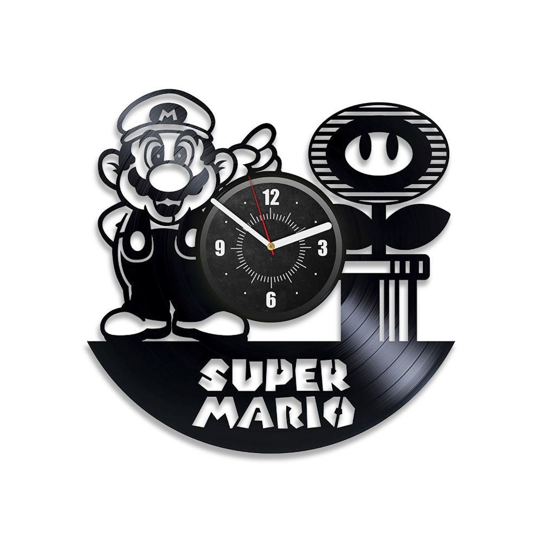 Super Mario Vinyl Record Cute Wall Clock Video Game Art Creative Decor ...