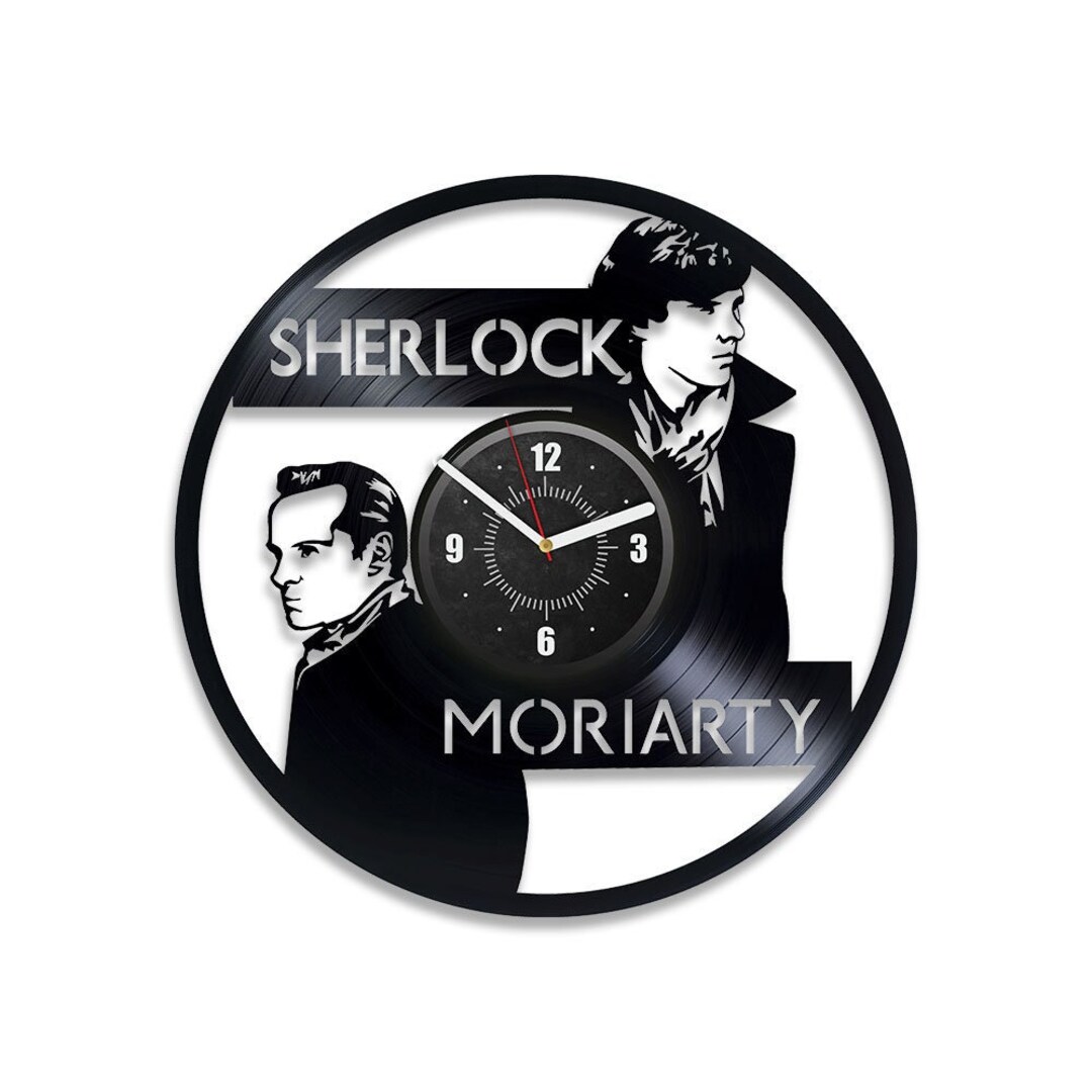 Sherlock and Moriarty Vinyl Record Black Wall Clock Sherlock Holmes ...