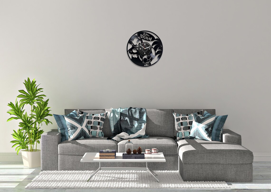 Lilo and Stitch Vinyl Record Funny Wall Clock Kids Room Wall - Etsy