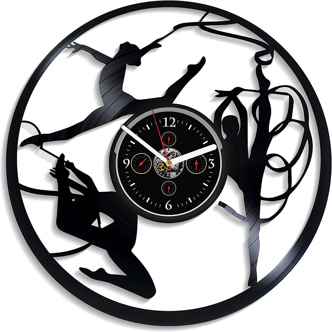 Gymnastics Vinyl Record Clock Creative Wall Decor for Girl Wedding Gift ...