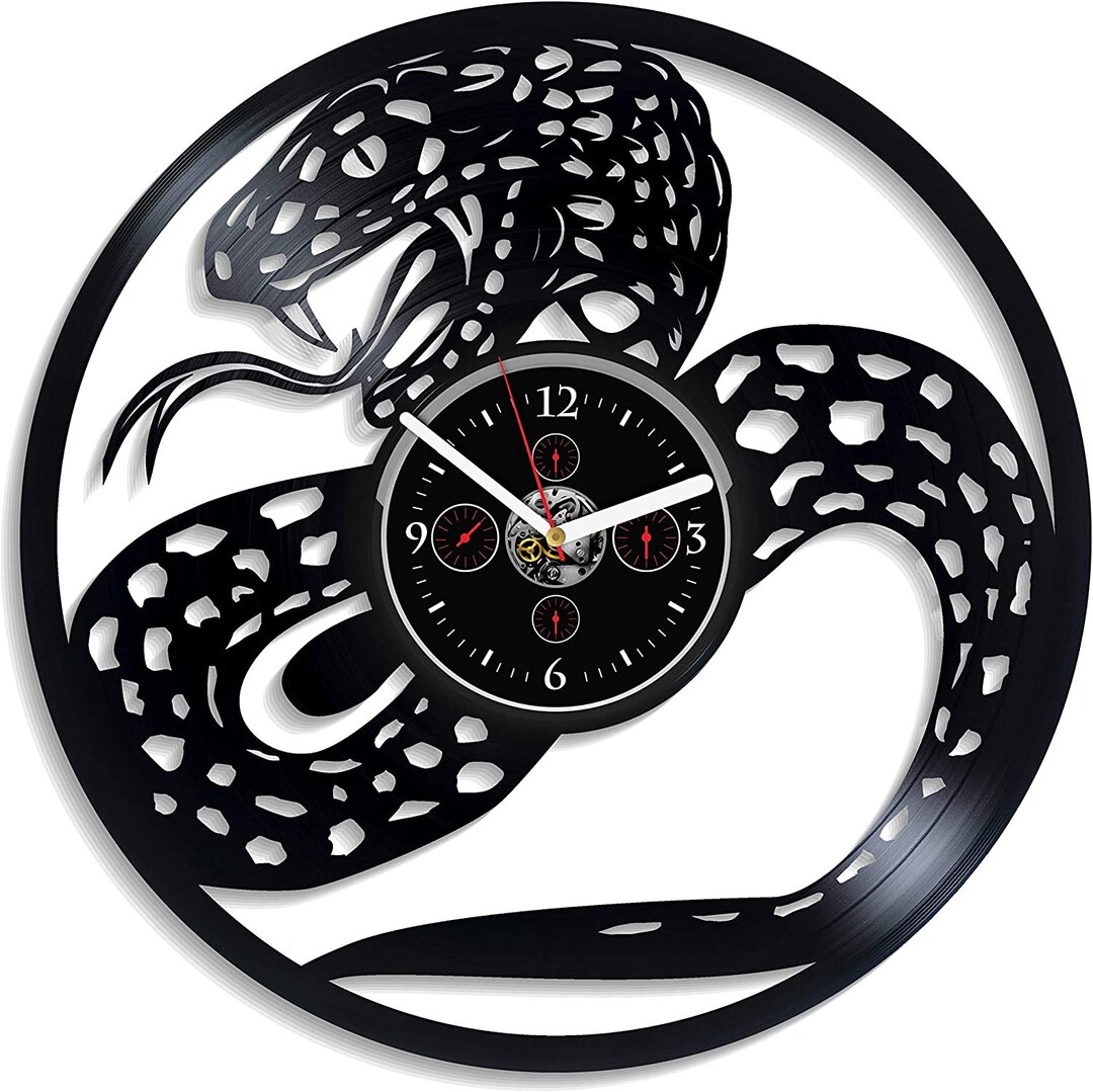 Snake Vinyl Record Wall Clock Contemporary Decor for Home Office New ...