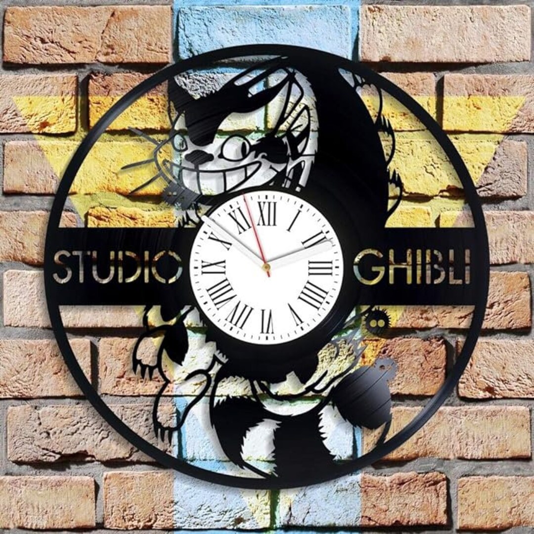 Ghibli Studio Vinyl Record Clock, Anime Lover Gift, Playroom Artwork ...