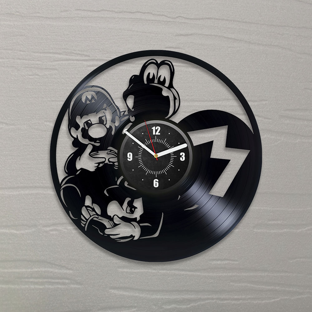 Super Mario Vinyl Record Round Wall Clock Mario Room Decor - Etsy