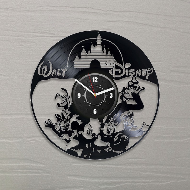 Mickey Mouse and Friends Vinyl Record Cute Wall Clock Disneyworld Art ...