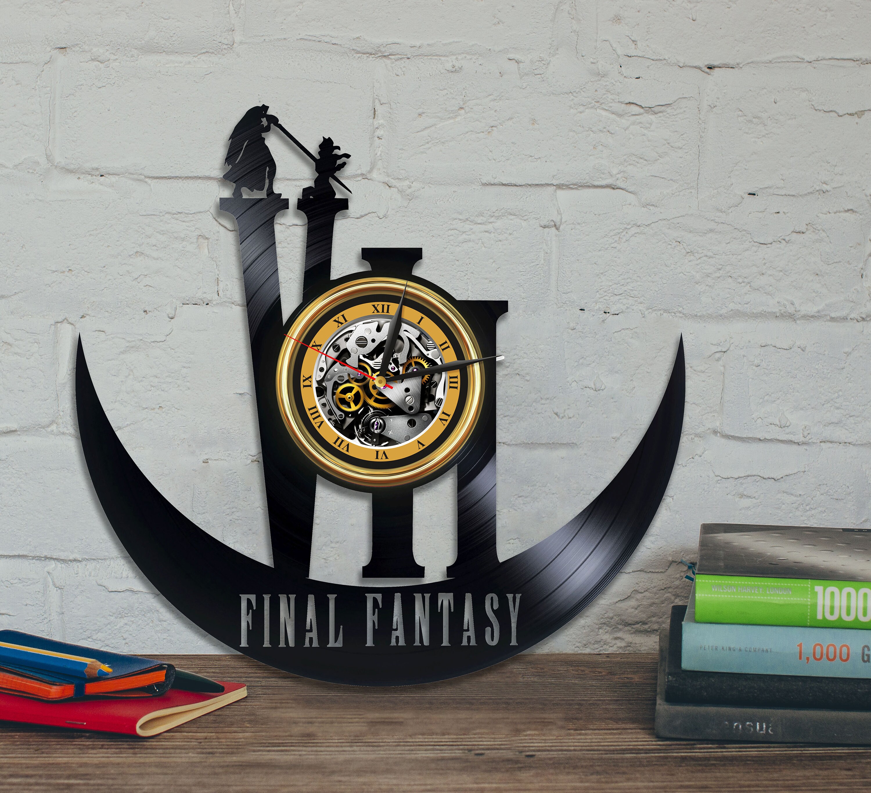 Final Fantasy Vinyl Record Large Clock Gift for Gamer Brother Video ...