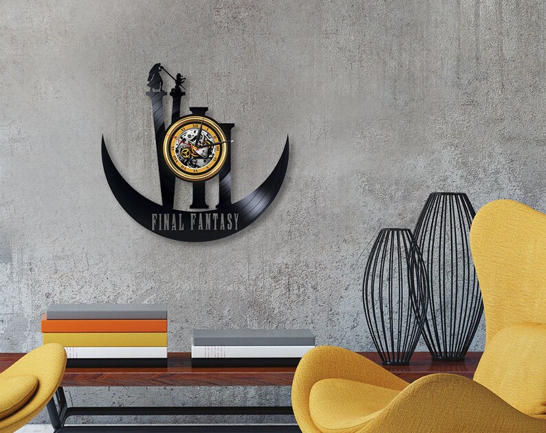 Final Fantasy Vinyl Record Large Clock Gift for Gamer Brother Video ...