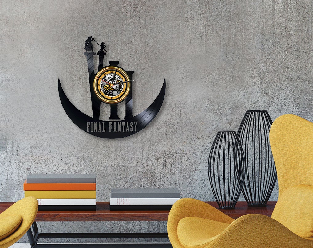 Final Fantasy Vinyl Record Large Clock Gift for Gamer Brother Video ...