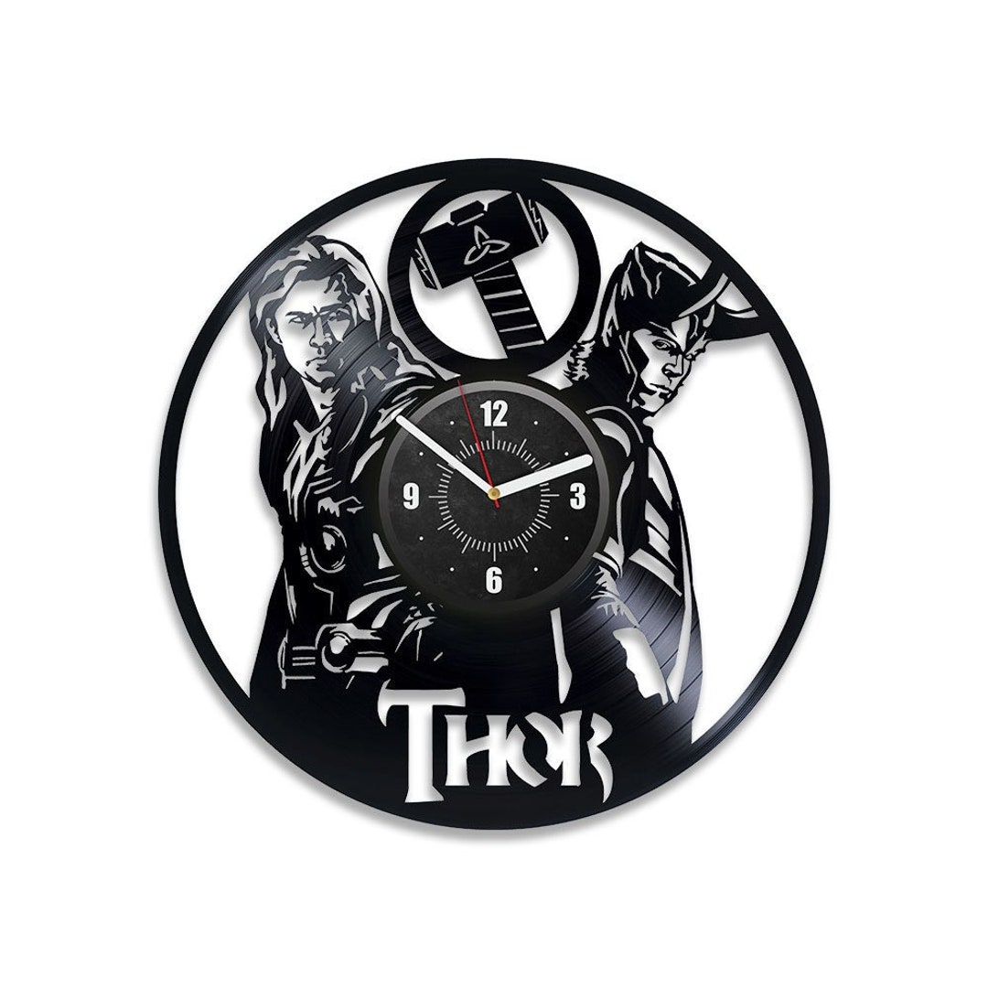 Thor Vinyl Record Large Wall Clock Thor and Loki Creative Decor for ...