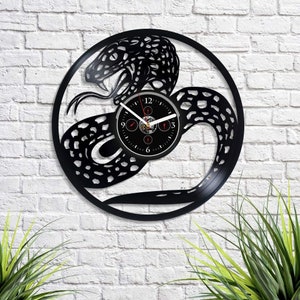 Snake Vinyl Record Wall Clock Contemporary Decor for Home Office New ...