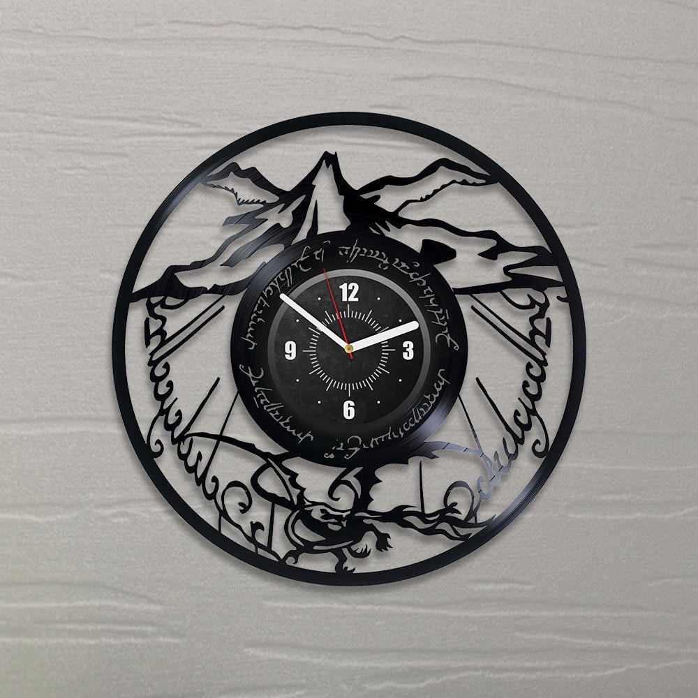 Fantasy Movies Vinyl Record Laser Cut Wall Clock Lord of the Ring Art ...