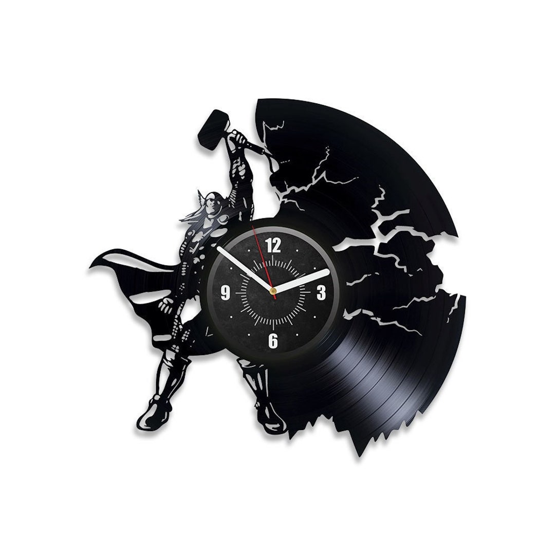 Thor Vinyl Record Laser Cut Wall Clock Thor Wall Art Unique Office ...