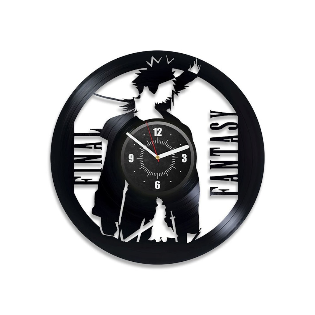 Final Fantasy Vinyl Record Black Wall Clock Gaming Room Decor Video ...