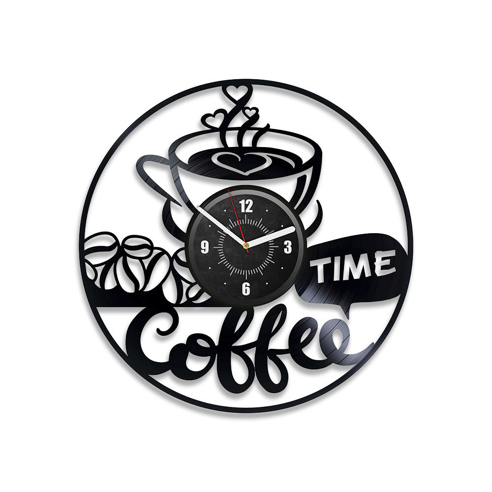 Coffee Time Vinyl Record Round Clock Coffee Lover Gift Idea Original ...
