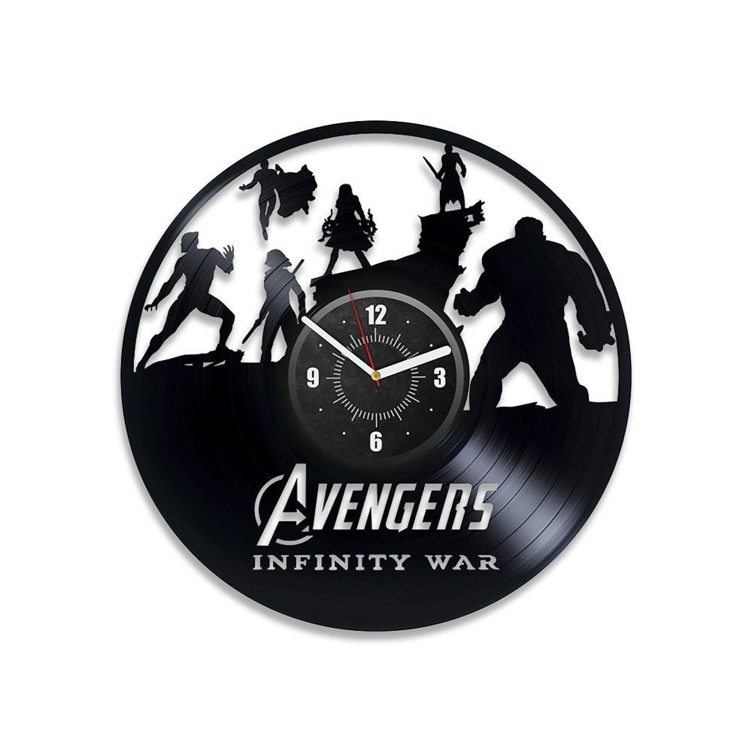 Superheroes Vinyl Record Round Wall Clock Avengers Wall Art Modern ...