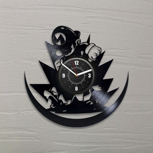 Mario Vinyl Record Large Wall Clock Video Games Wall Decor Super Mario ...