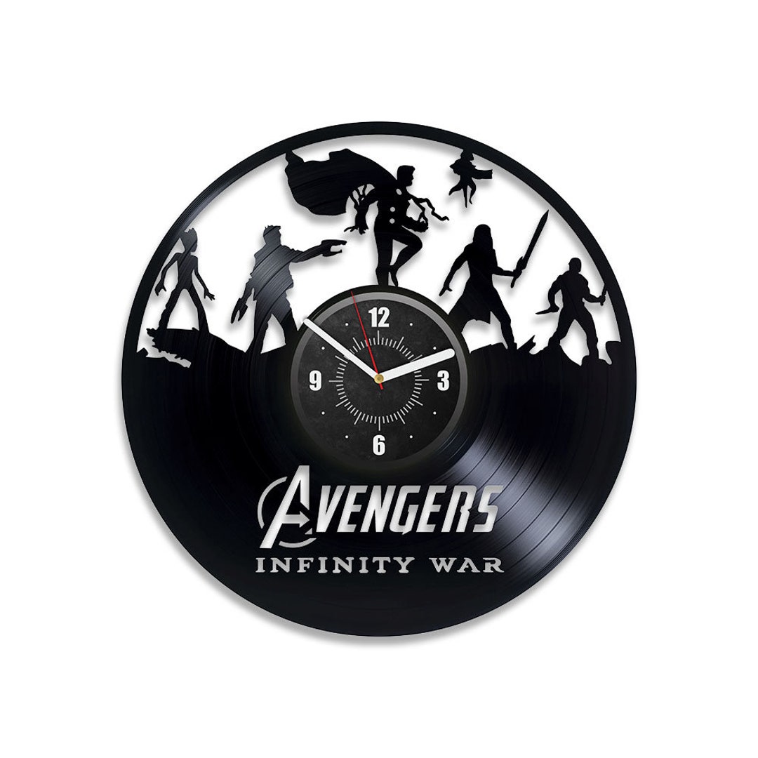 Avengers Vinyl Record Round Wall Clock Marvels Gifts Original Decor for House Comics Books ...