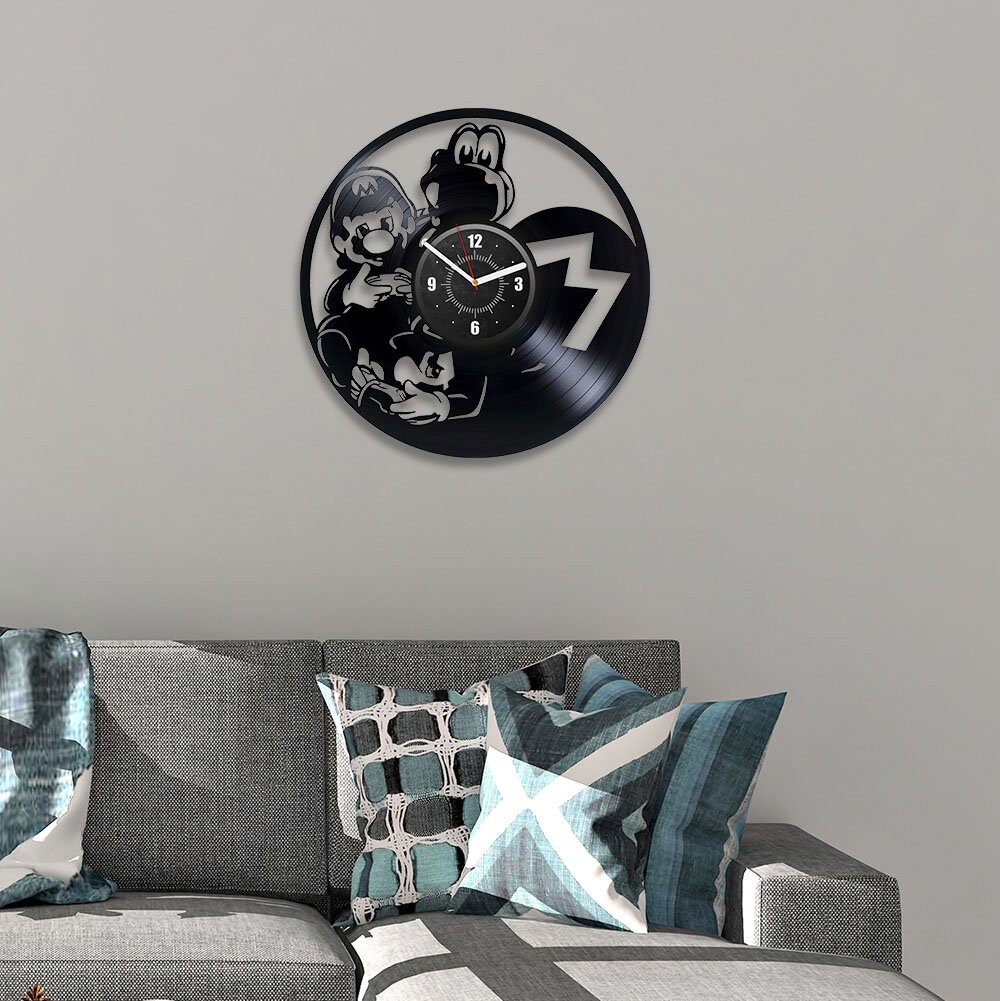Super Mario Vinyl Record Round Wall Clock Mario Room Decor - Etsy