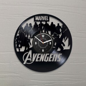 Avengers Super Heroes Vinyl Record Clock Marvels Decor Modern Living Room Wall Decor Comics ...