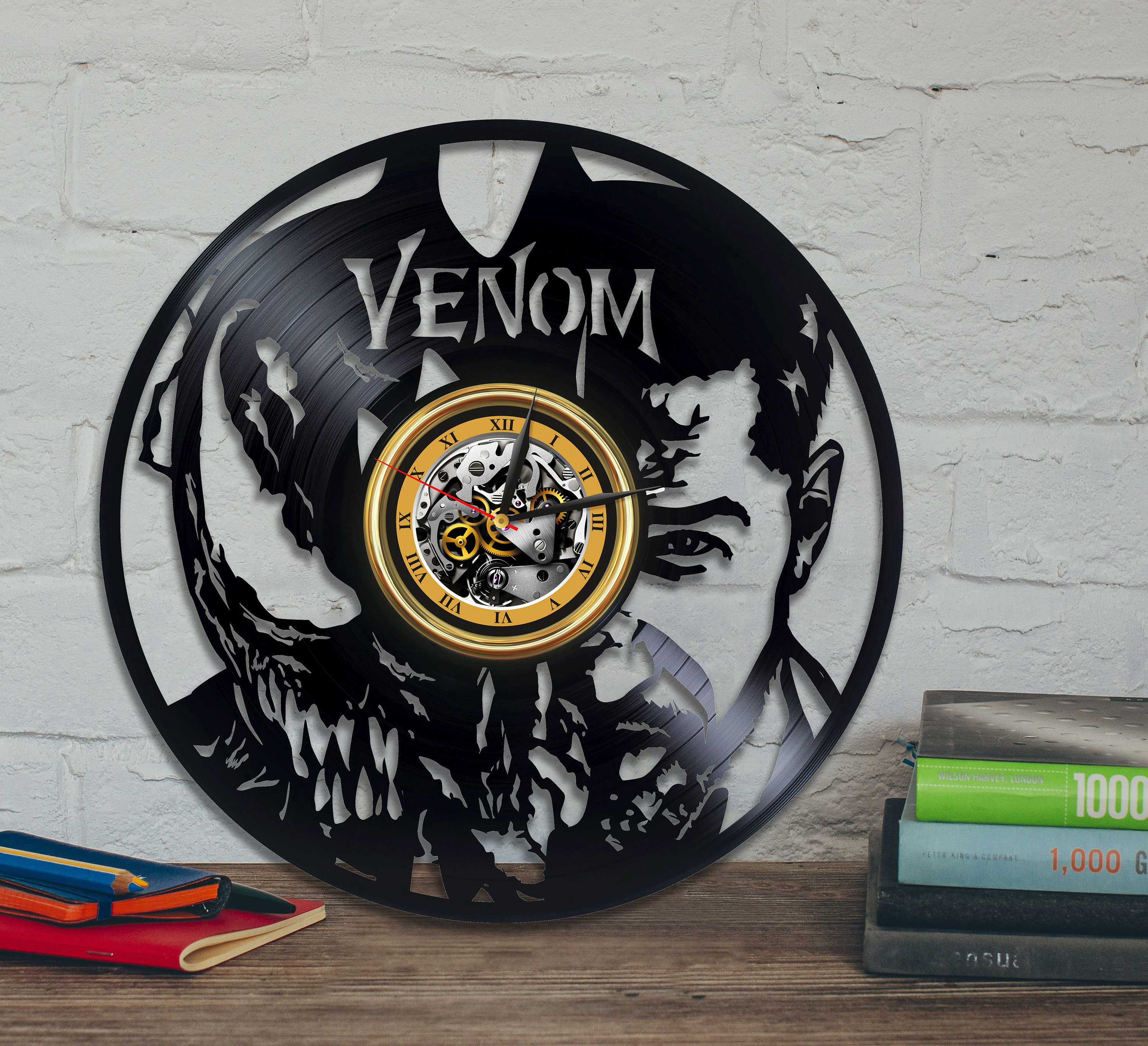 Venom Vinyl Record Black Wall Clock Marvels Universe Superhero Decor ...