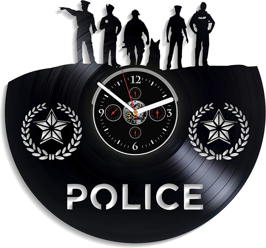 Police Vinyl Record Clock Unique Wall Decor for House New Home Gift ...