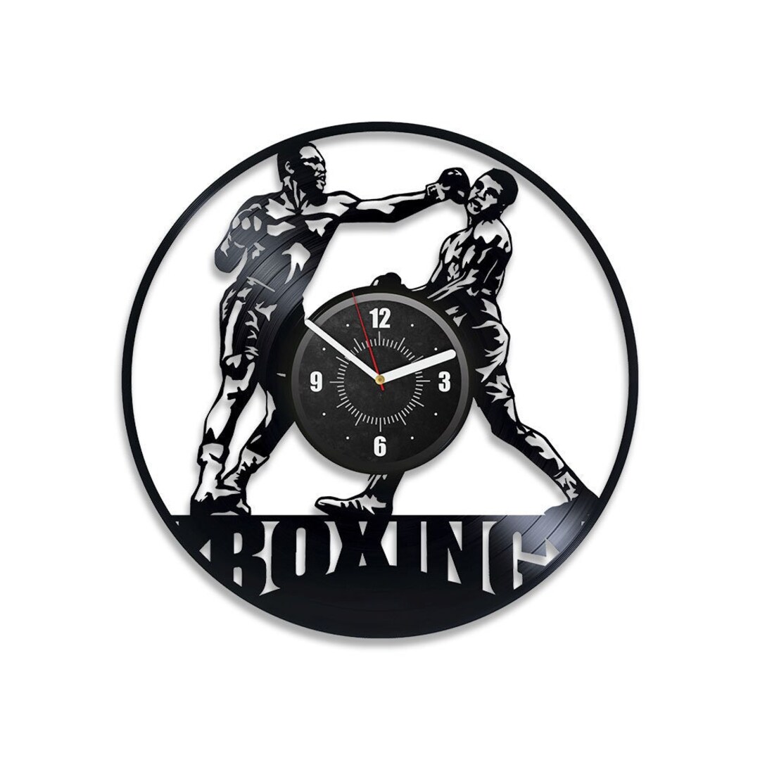 Boxing Vinyl Record Large Wall Clock Gym Decor for Home Gym Boxing Wall ...