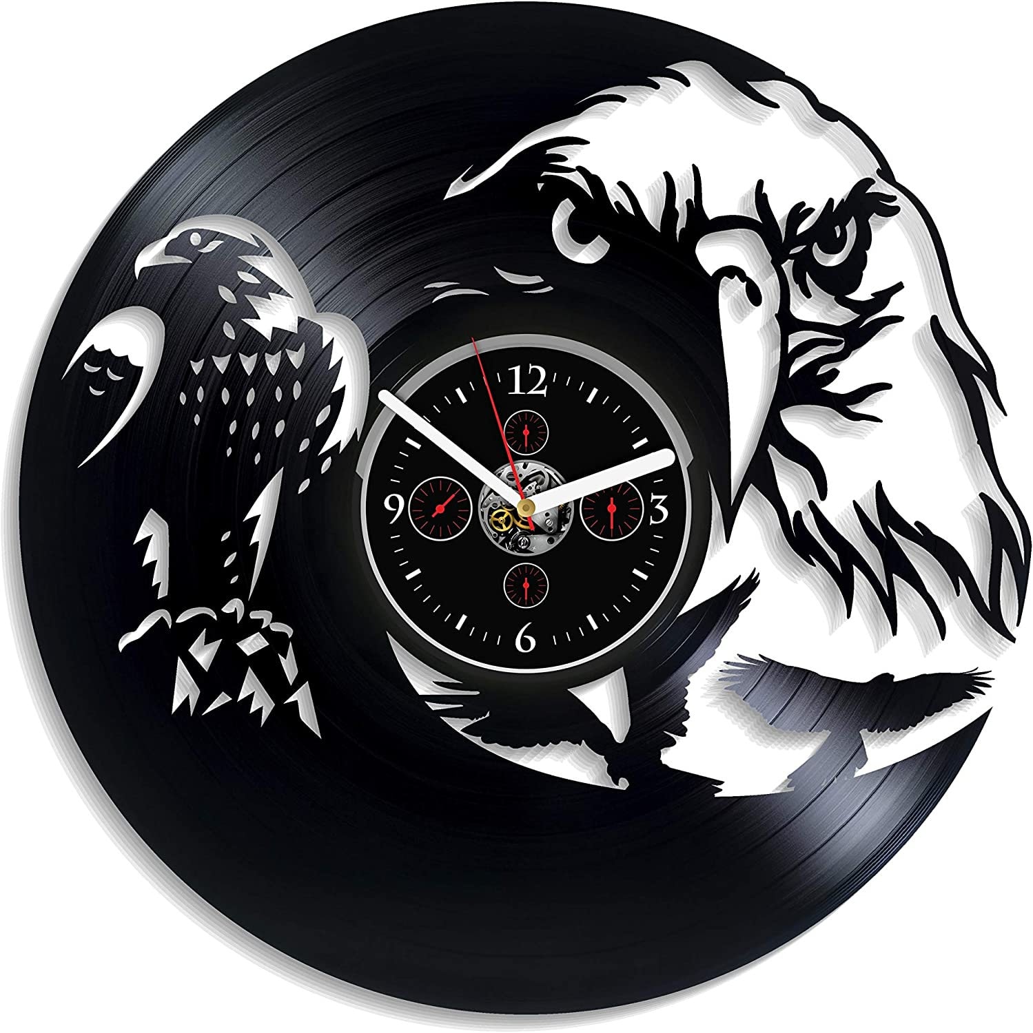 Eagle Vinyl Record Wall Clock Unusual Bedroom Wall Decor Anniversary ...