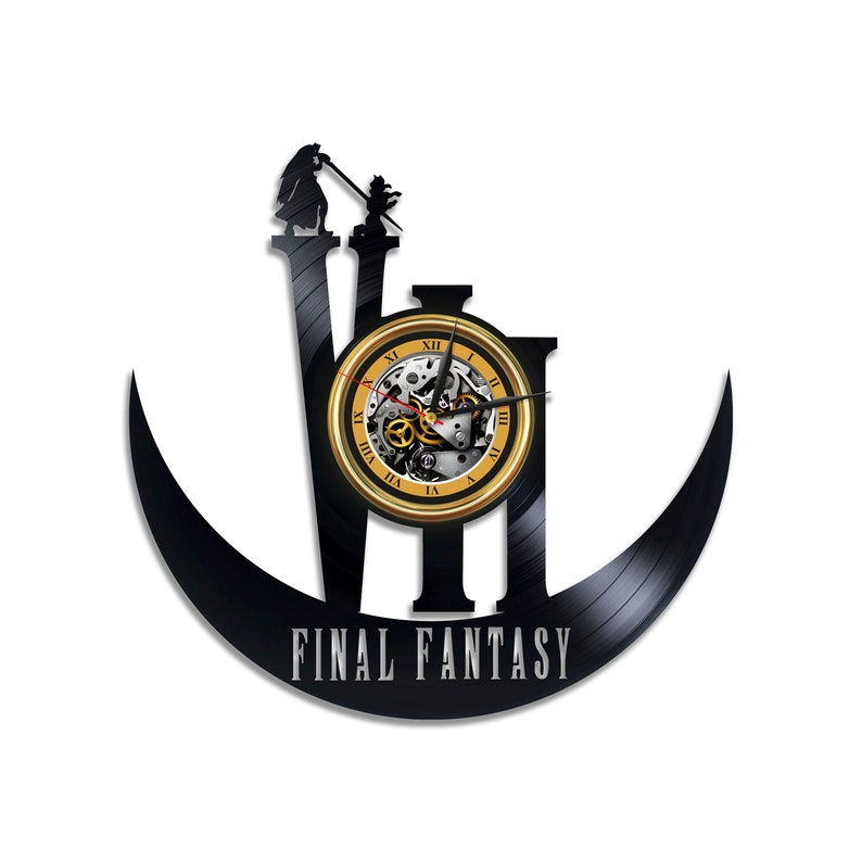 Final Fantasy Vinyl Record Large Clock Gift for Gamer Brother Video ...