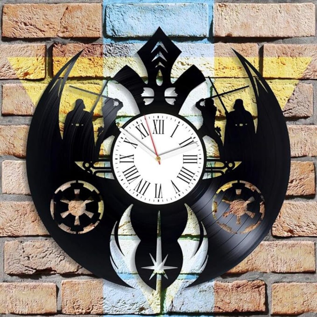 Star Wars Vinyl Record Clock, Rebel Alliance and Jedi Order, Man Cave ...