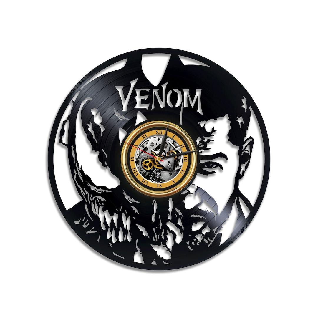 Venom Vinyl Record Black Wall Clock Marvels Universe Superhero Decor ...