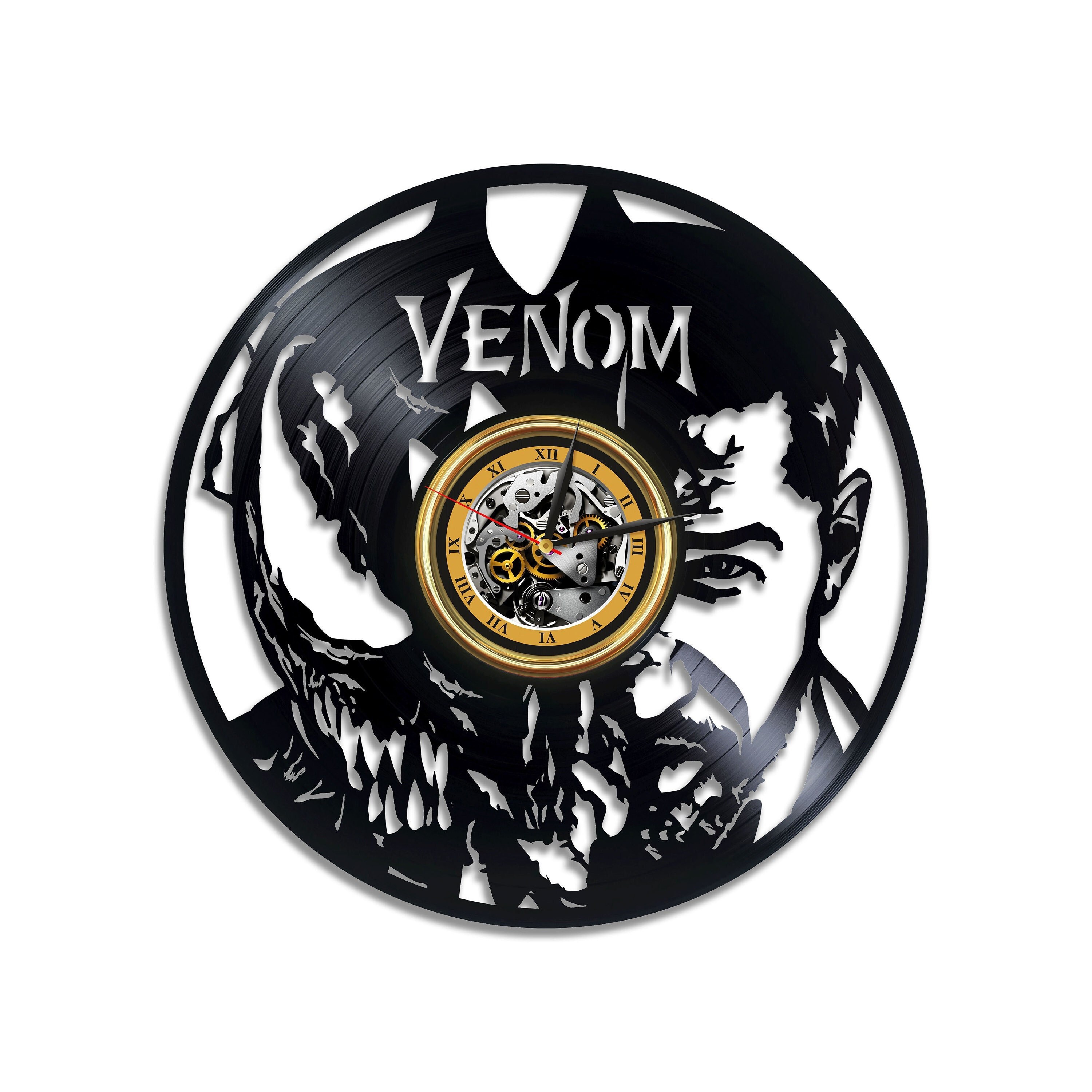 Venom Vinyl Record Black Wall Clock Marvels Universe Superhero Decor ...