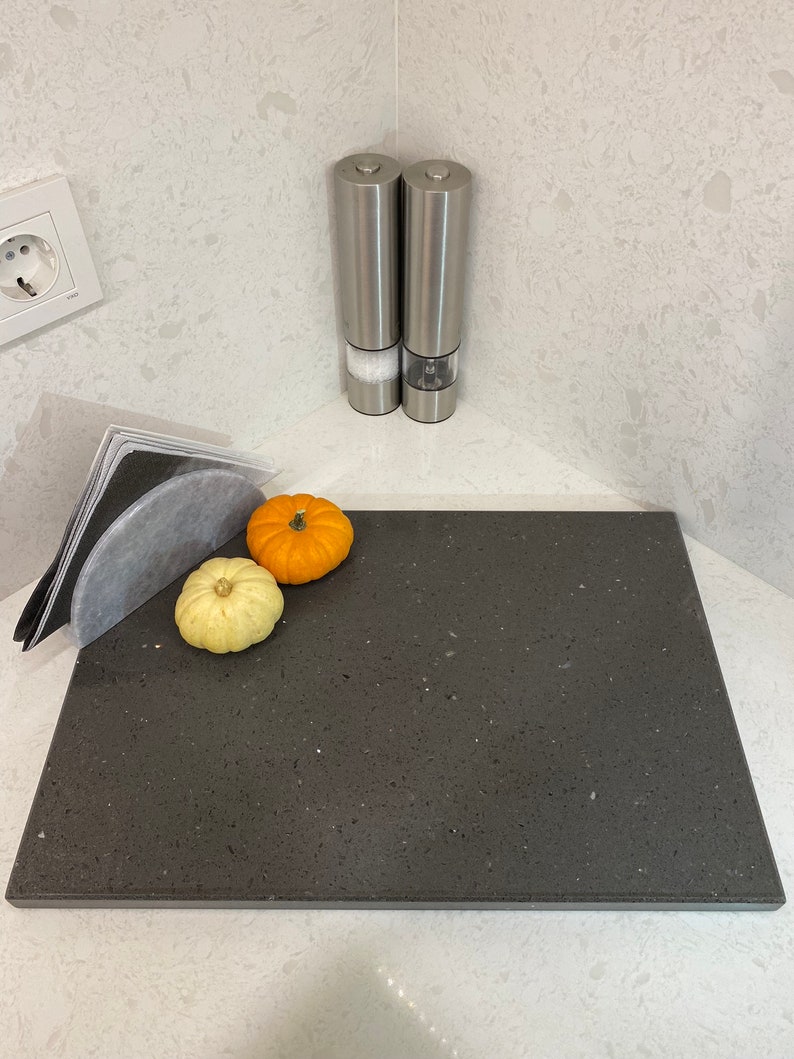 Large Quartz Cutting Board, Crystal Smoked Serving Display, Chopping ...