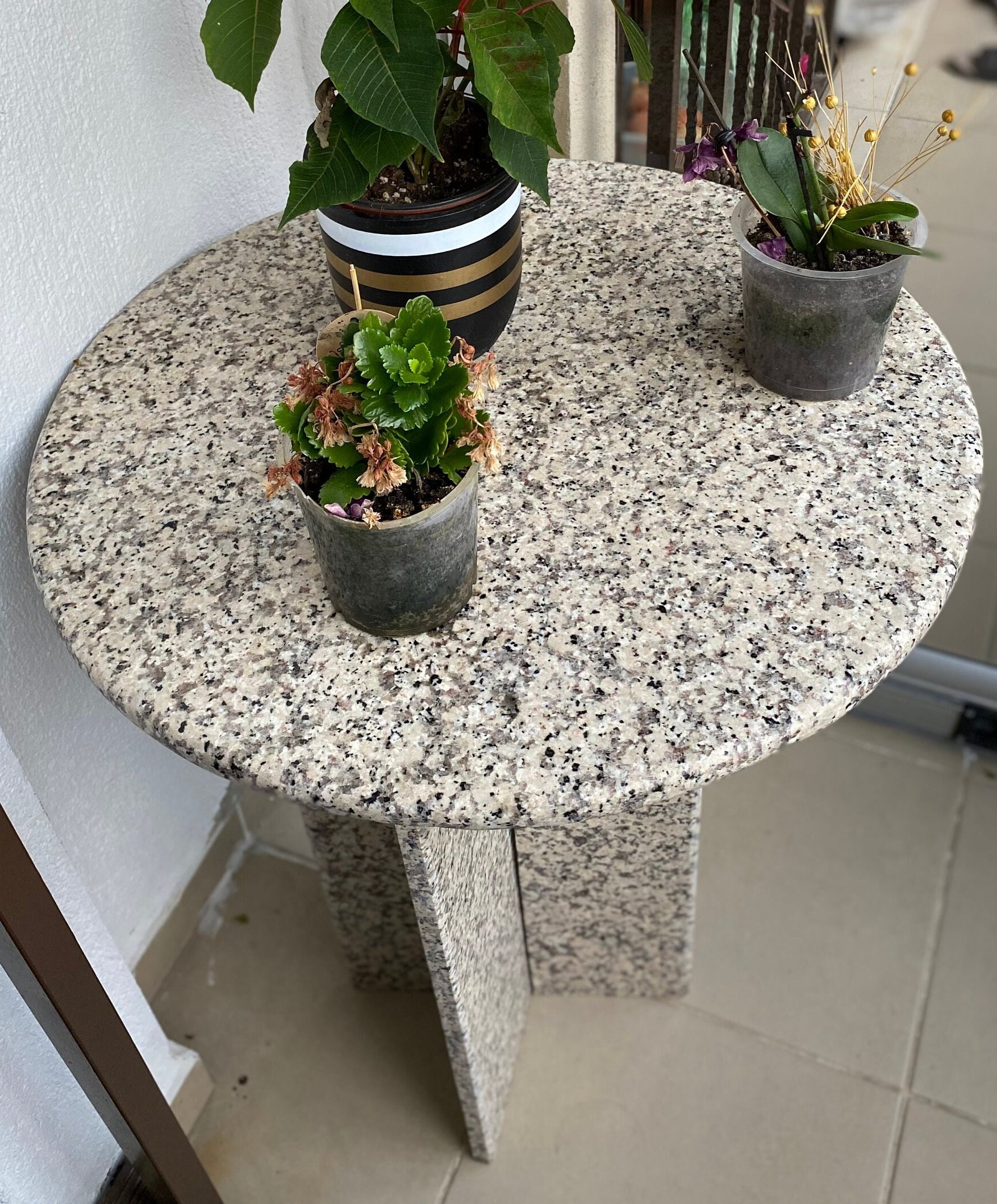Handmade Granite Round Coffee Table: Natural Stone Home Decor - Etsy