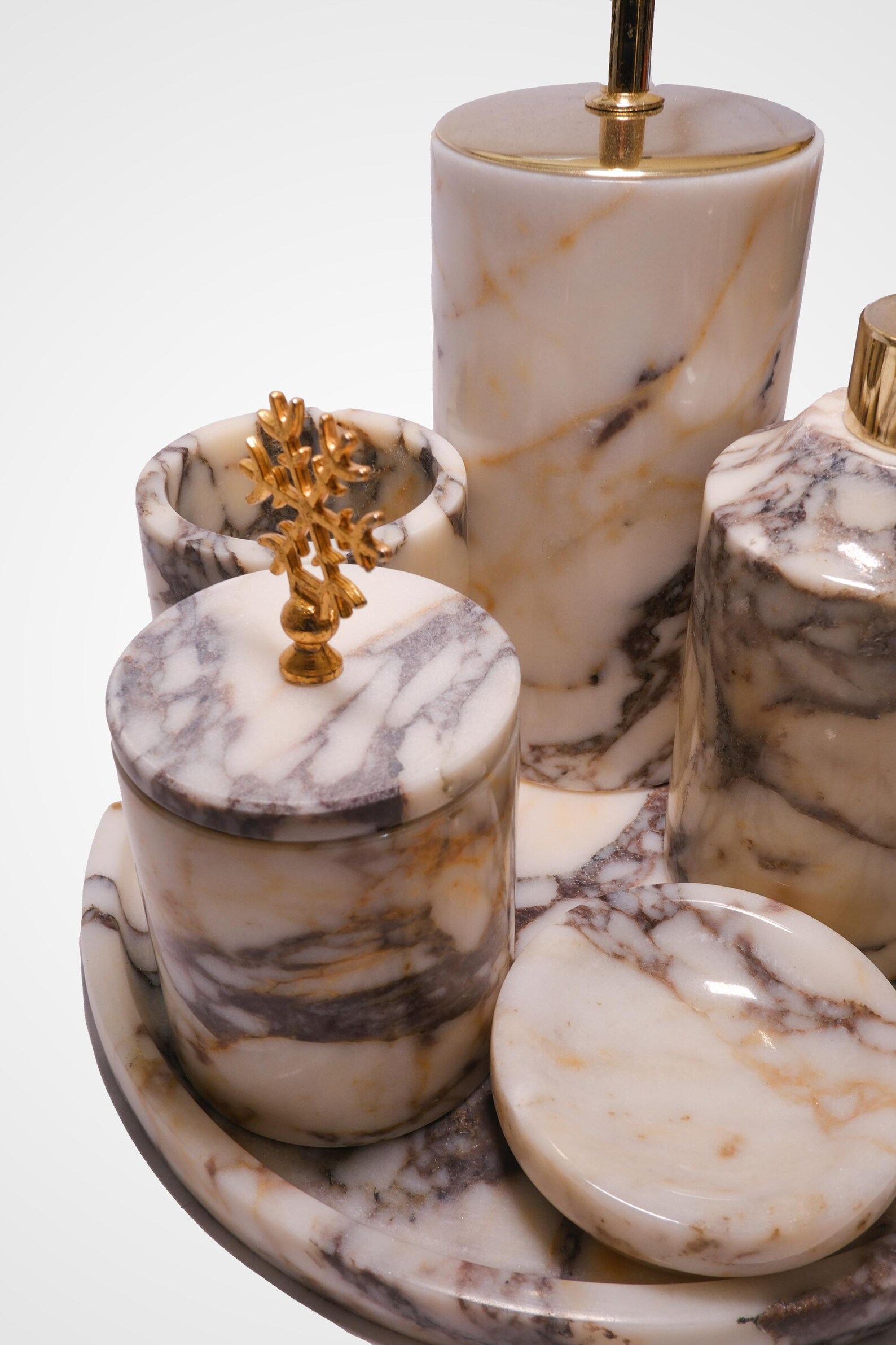 7 Piece Marble Bathroom Set: Luxury Natural Stone Vanity Decor - Etsy