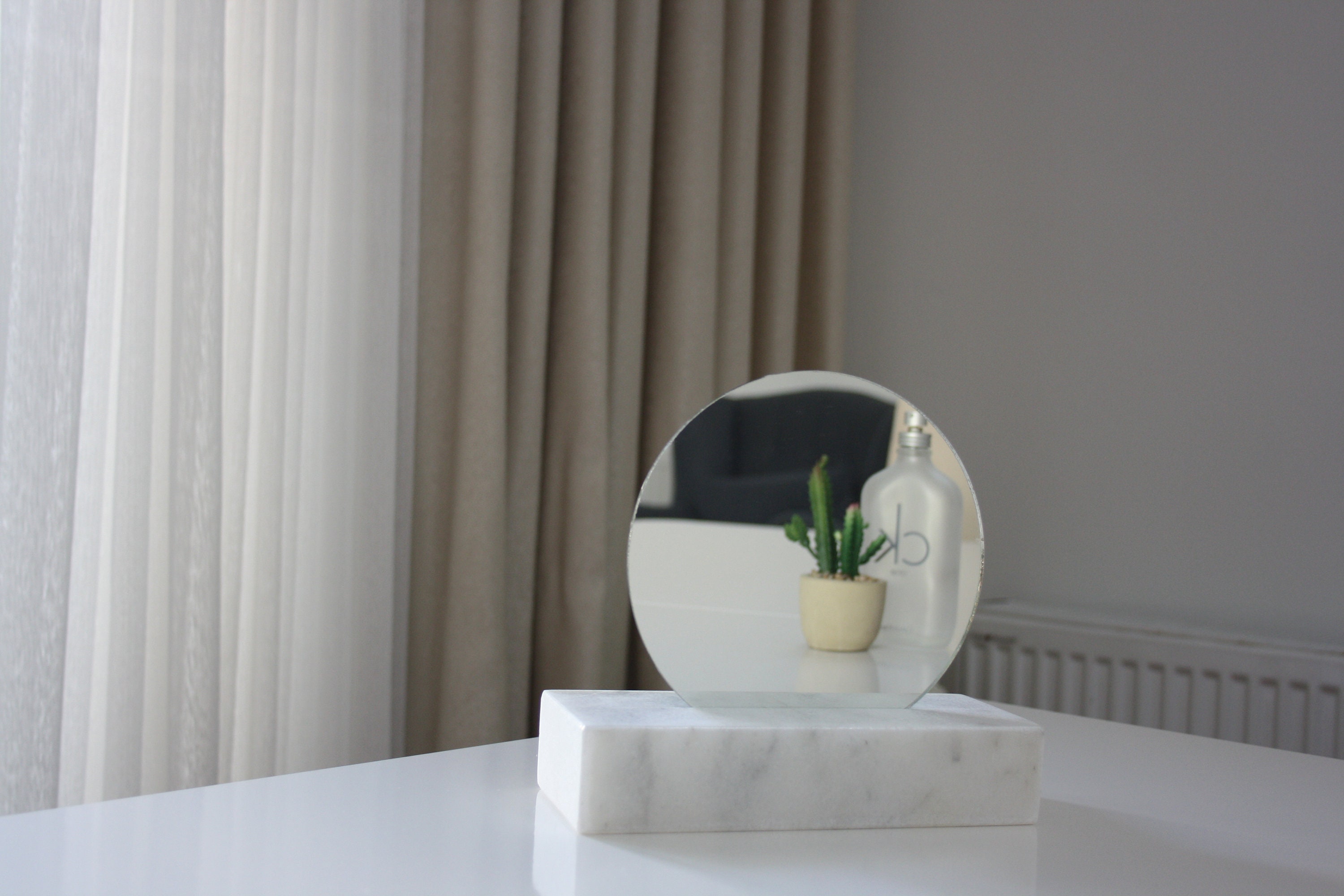 Marble Base Vanity Mirror Makeup Mirror Marble Decor - Etsy