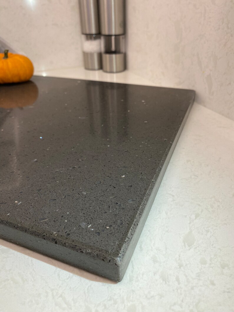 Large Quartz Cutting Board, Crystal Smoked Serving Display, Chopping ...