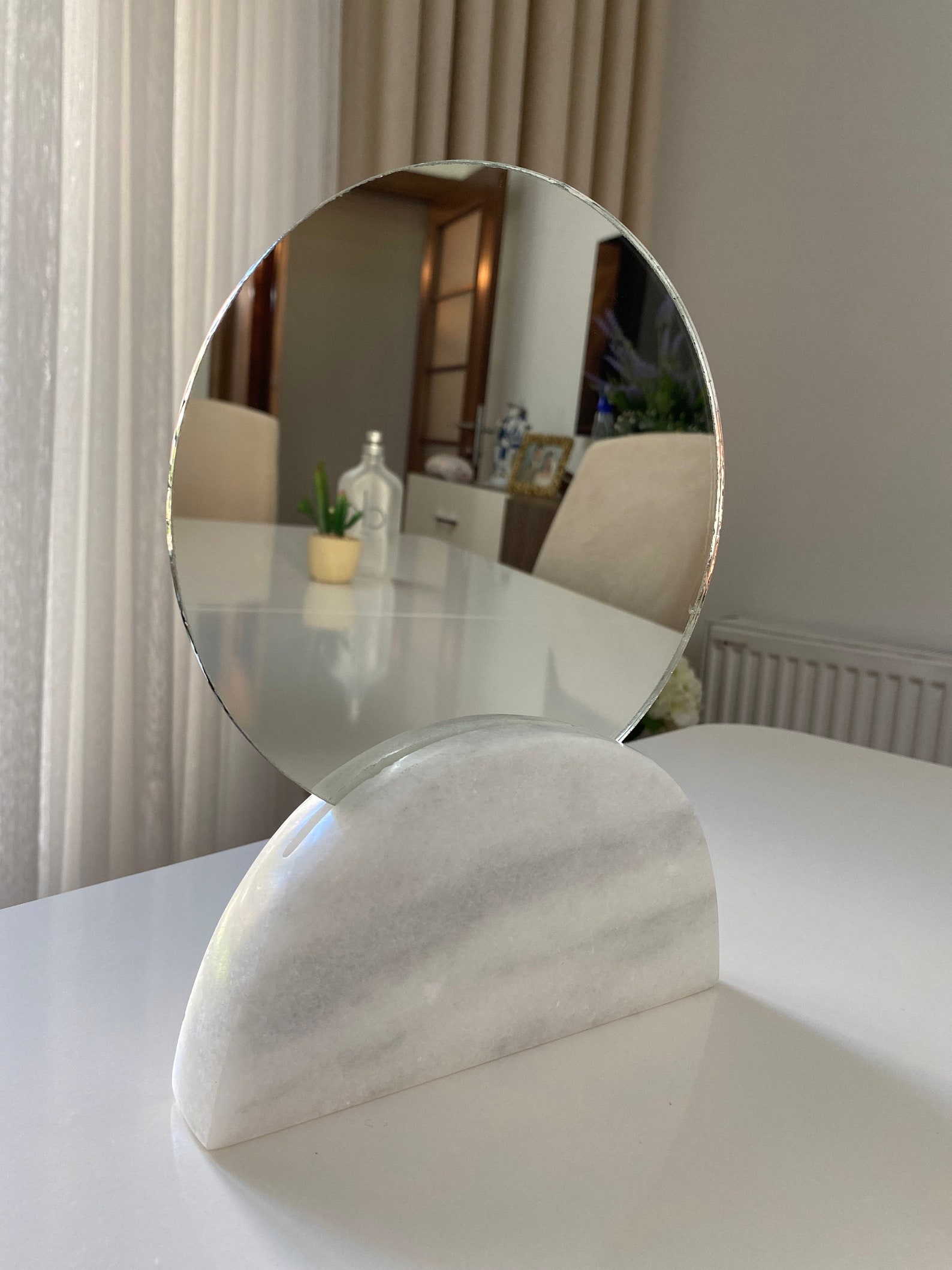 Marble Base Vanity Mirror Makeup Mirror Marble Decor - Etsy