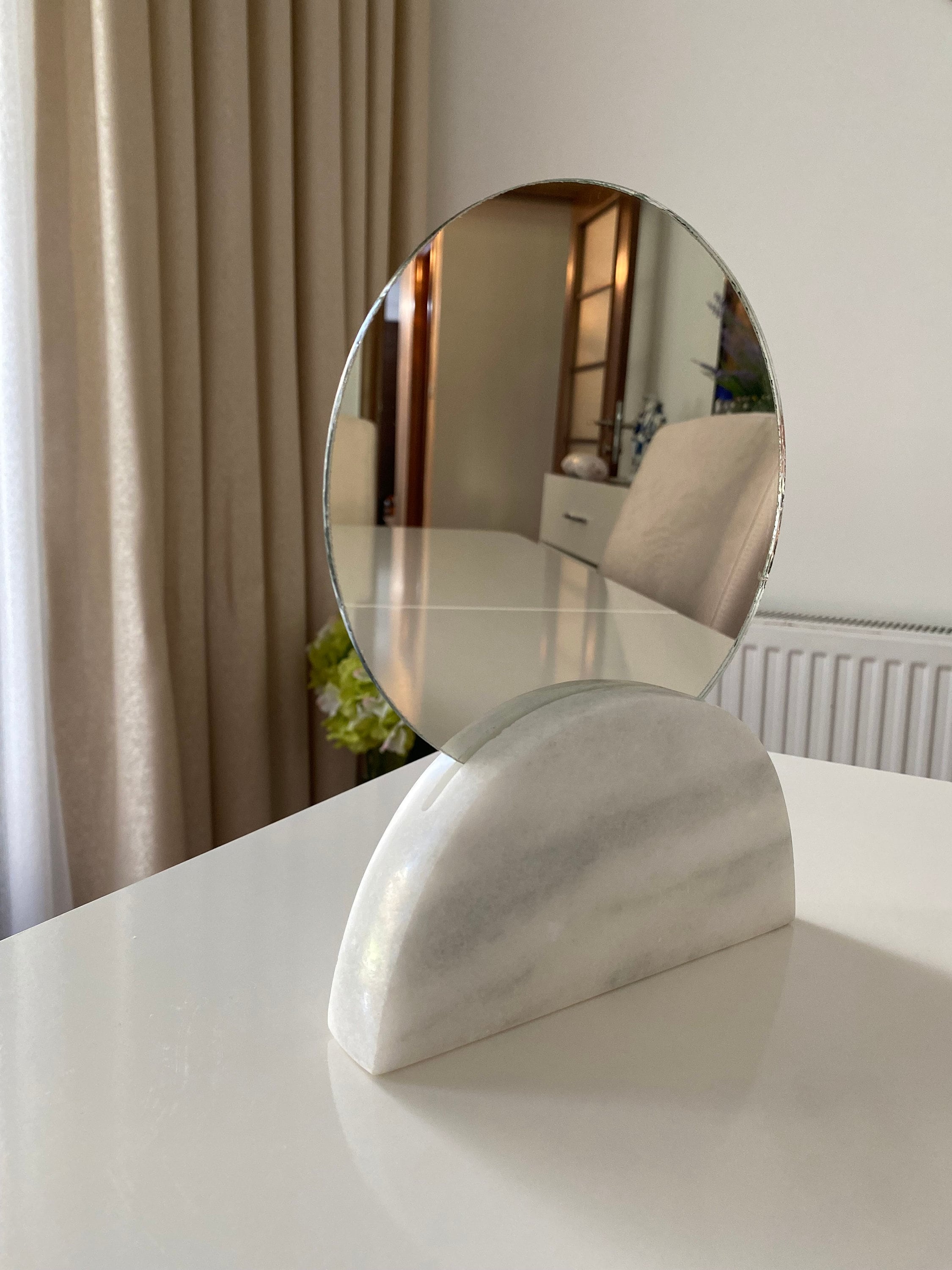 Marble Base Vanity Mirror Makeup Mirror Marble Decor - Etsy