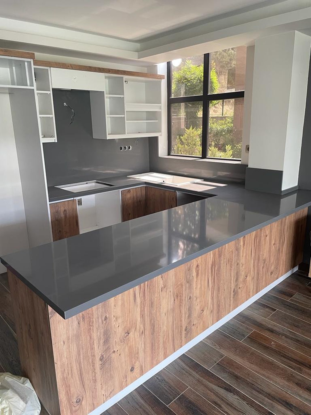 Custom Quartz Kitchen Countertops: Island Bar, Bathroom Sink, Vanity - Etsy