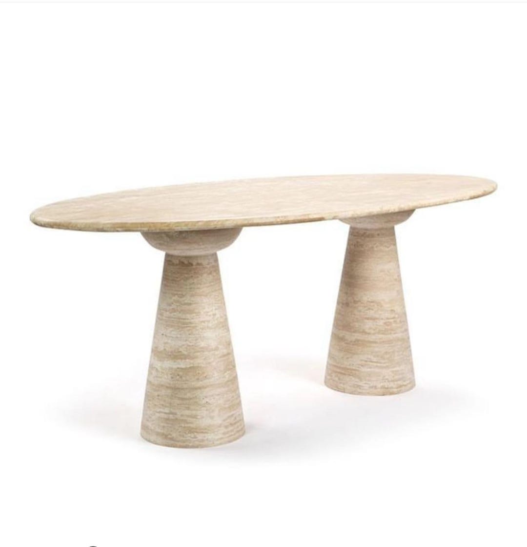 Handmade Travertine Dining Table: Customizable Natural Stone Coffee ...