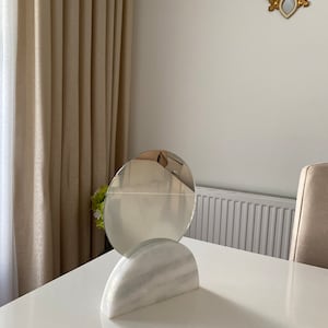 Marble Base Vanity Mirror Makeup Mirror Marble Decor Tabletop Mirror - Etsy