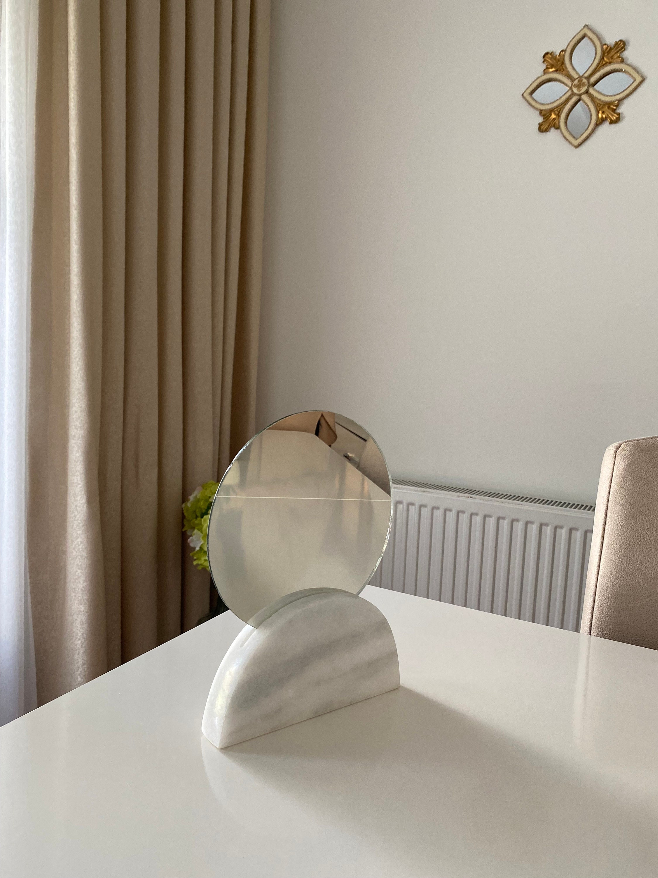 Marble Base Vanity Mirror Makeup Mirror Marble Decor - Etsy