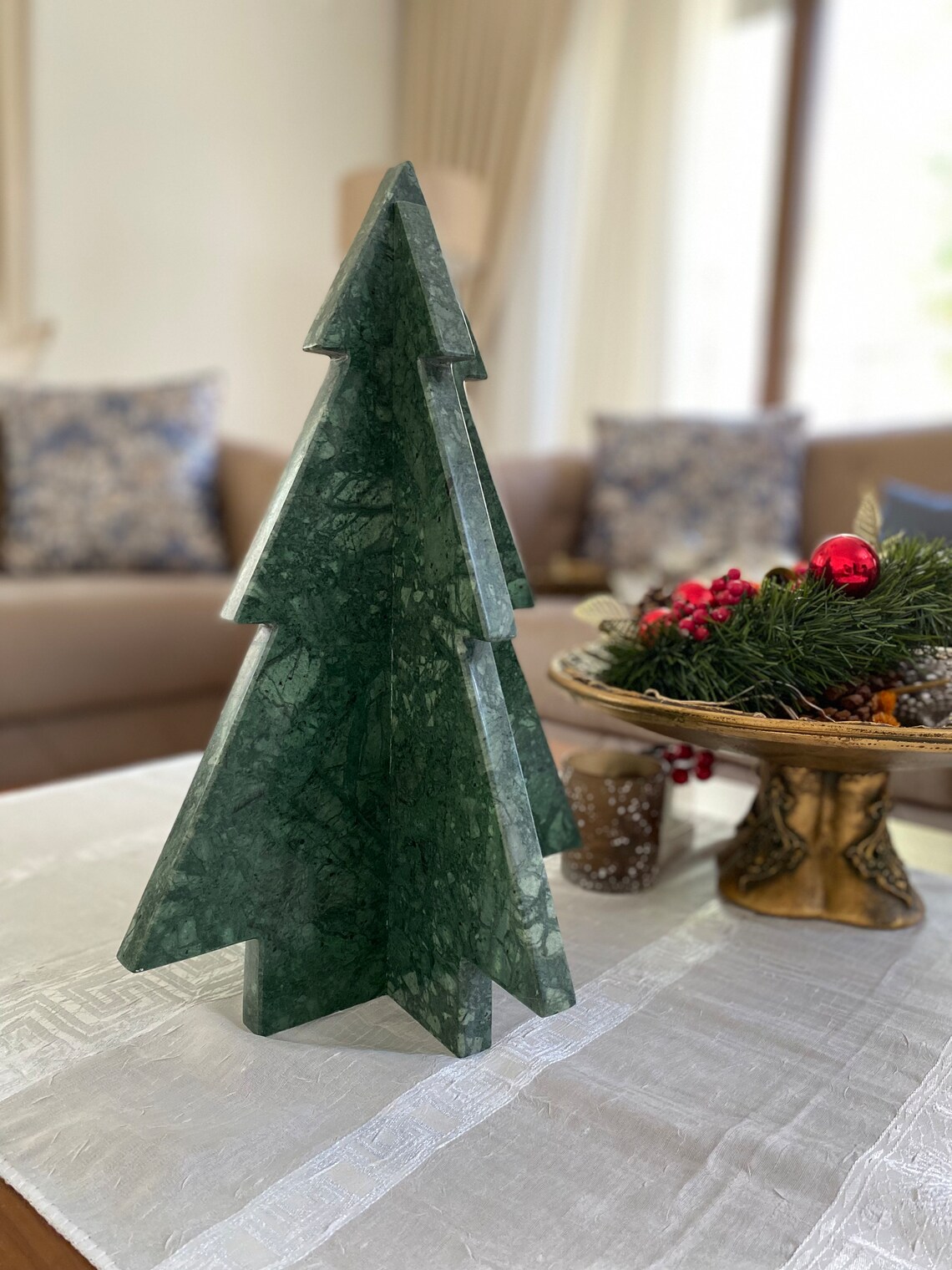 Green Marble Tree, Marble Christmas Tree, Living Room Decoration ...