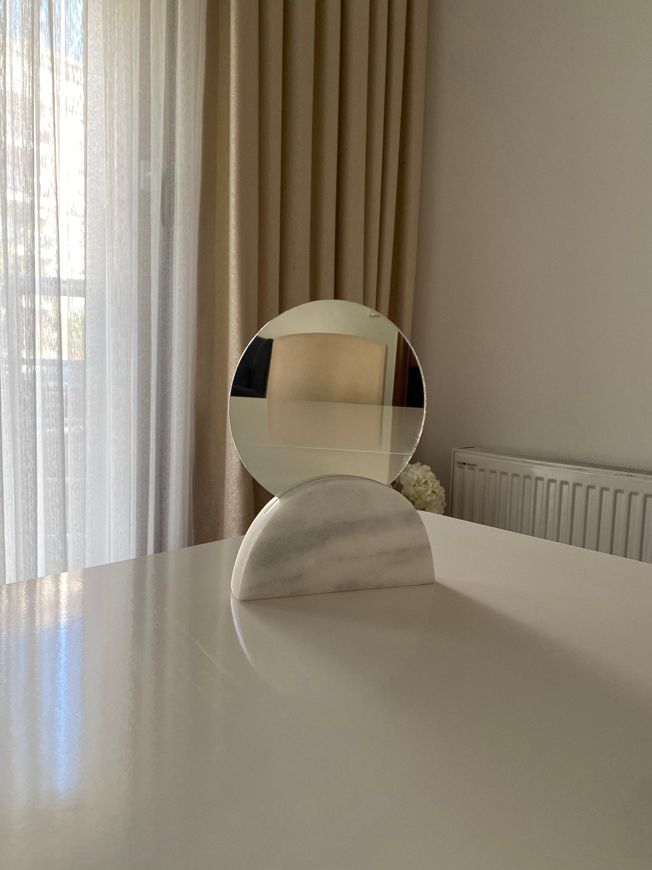 Marble Base Vanity Mirror Makeup Mirror Marble Decor - Etsy