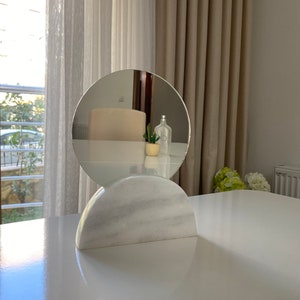 Marble Base Vanity Mirror Makeup Mirror Marble Decor - Etsy